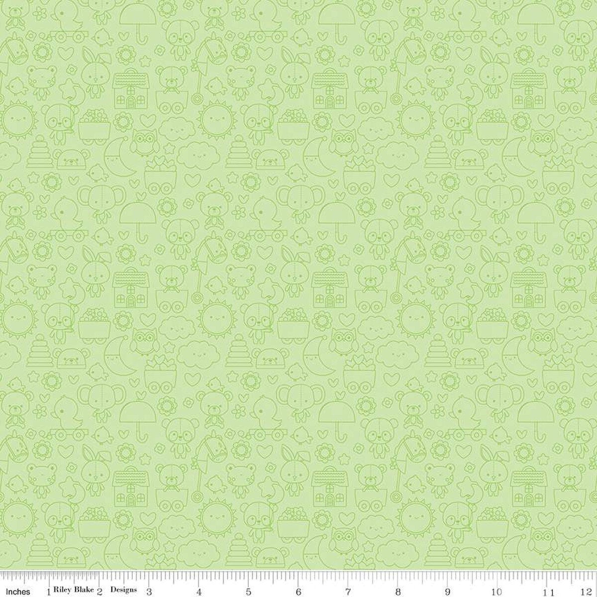 Bundle of Joy Tone-on-Tone Green Fabric by Riley Blake Designs, Baby T ...